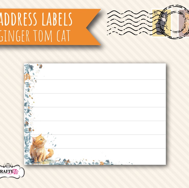 Letter Writing Paper Ginger Tom Cat, with match... - Folksy
