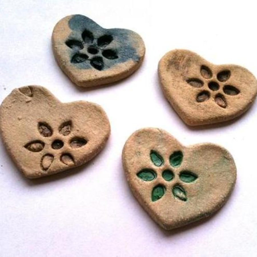 Flower Heart Magnets - Folksy