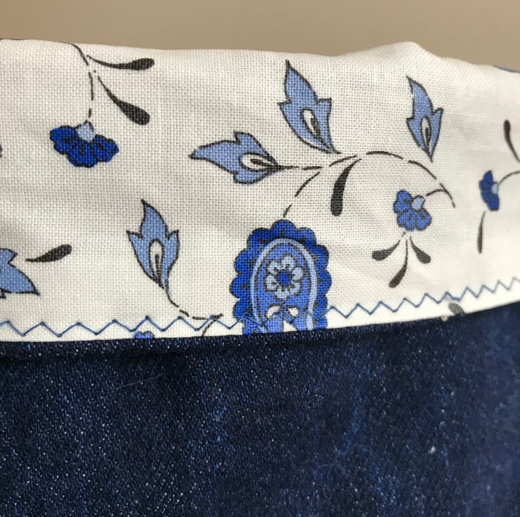 Denim storage basket with wipe-clean lining - Folksy