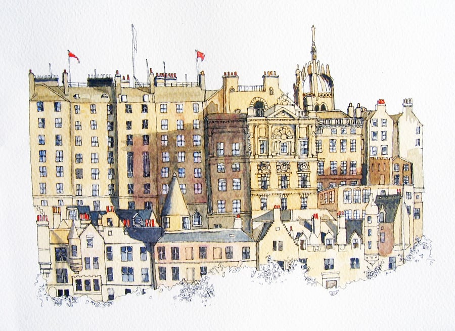View of Edinburgh Print From Original Painting - Folksy