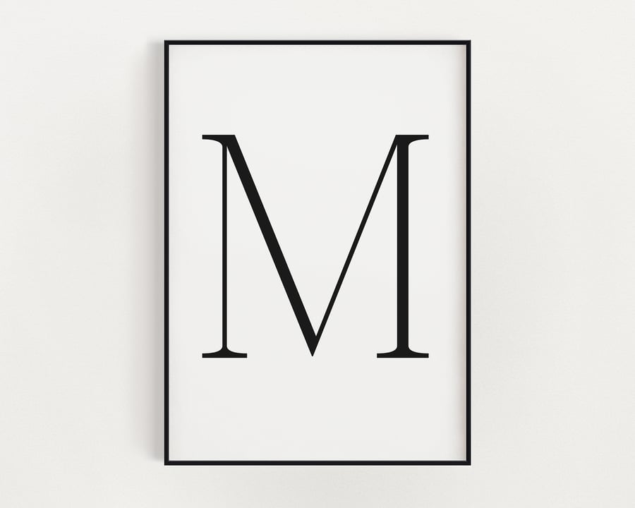 LETTER M PRINT, Minimalist Wall Art, Letter M P... - Folksy