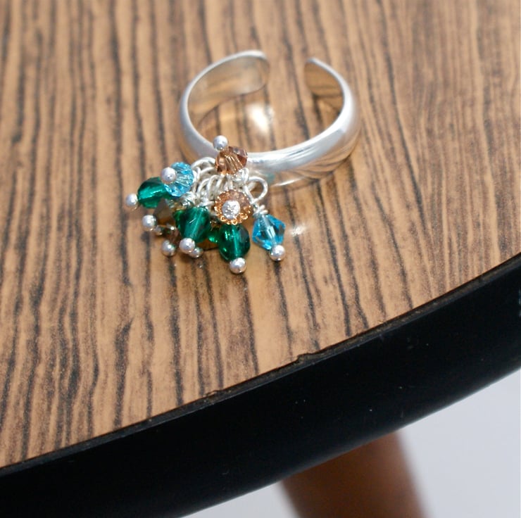 SALE! Silver sparkle party ring - Folksy