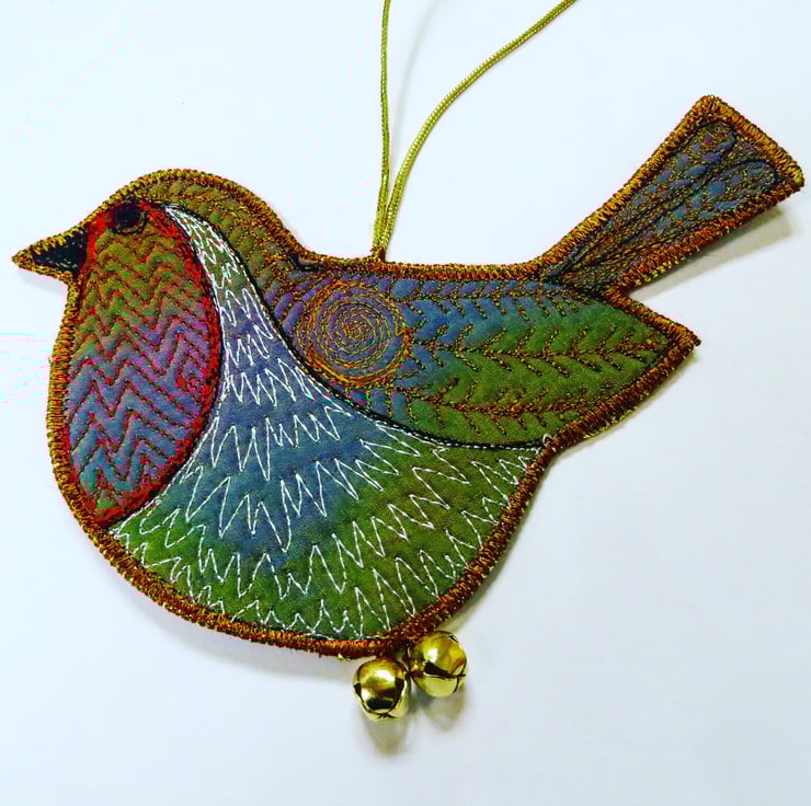 Festive Robin Hanging Decoration - Folksy