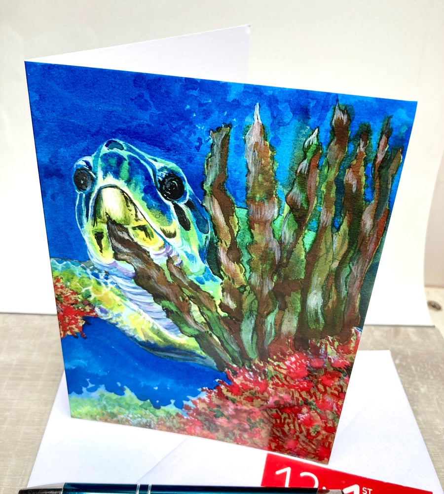Card - Sea Turtle - Folksy