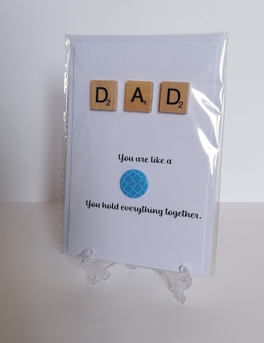 Dad You're like a button greetings card - Folksy