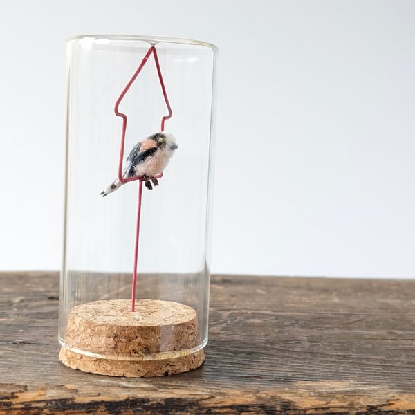 Bird art. Miniature. Bird house. Long-tailed Ti... - Folksy