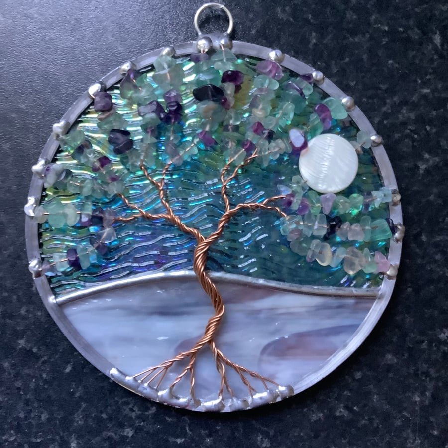 Fluorite tree of life suncatcher - Folksy