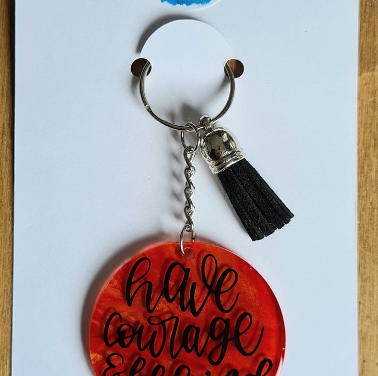 Motivational Quote Keyrings - courage - kind - ... - Folksy