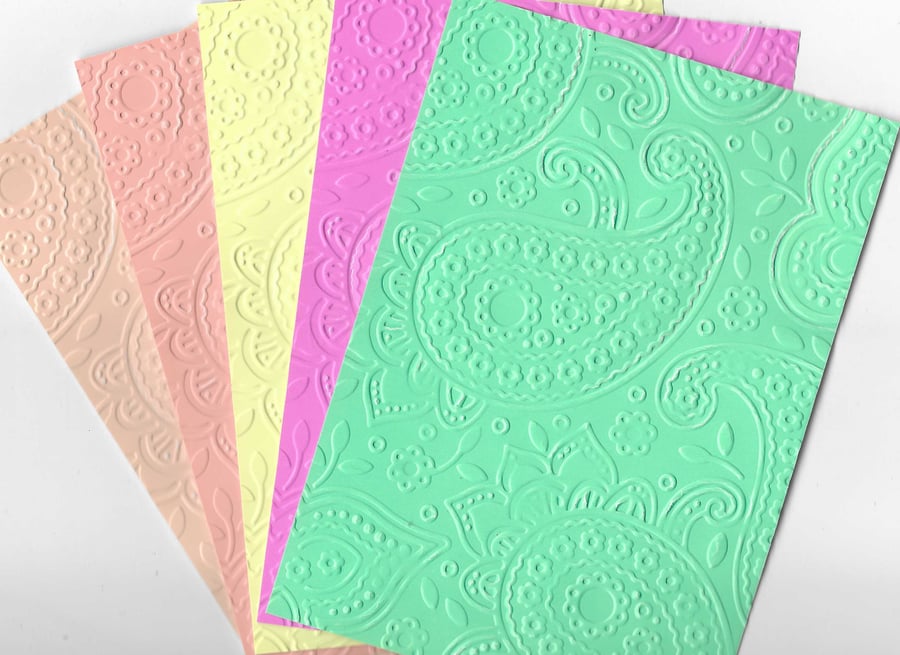 Embossed Card & Paper. 10 Sheets. 5"x7... - Folksy
