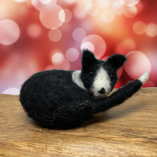 Border collie, black and white dog, needle felted - Folksy