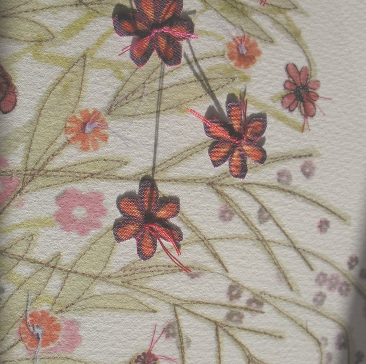 Autumn Meadow Garden hand embellished Print - Folksy