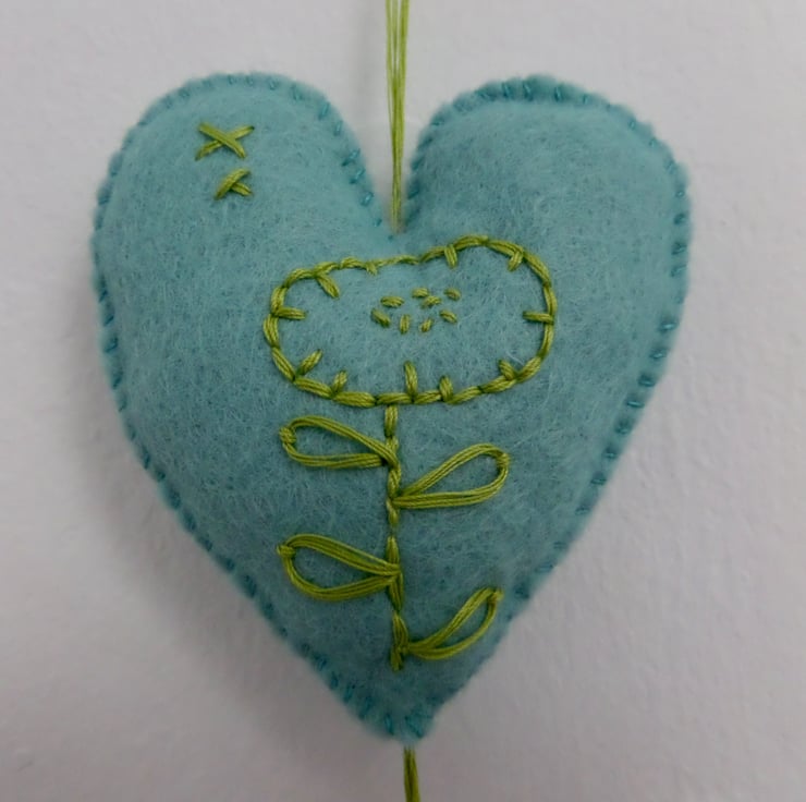 Embroidered felt decoration - Folksy
