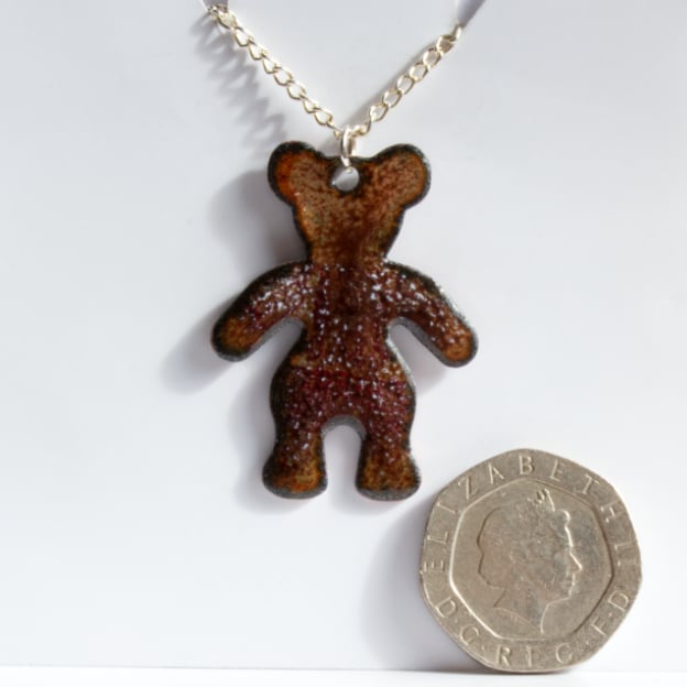 large brown bear pendant - Folksy