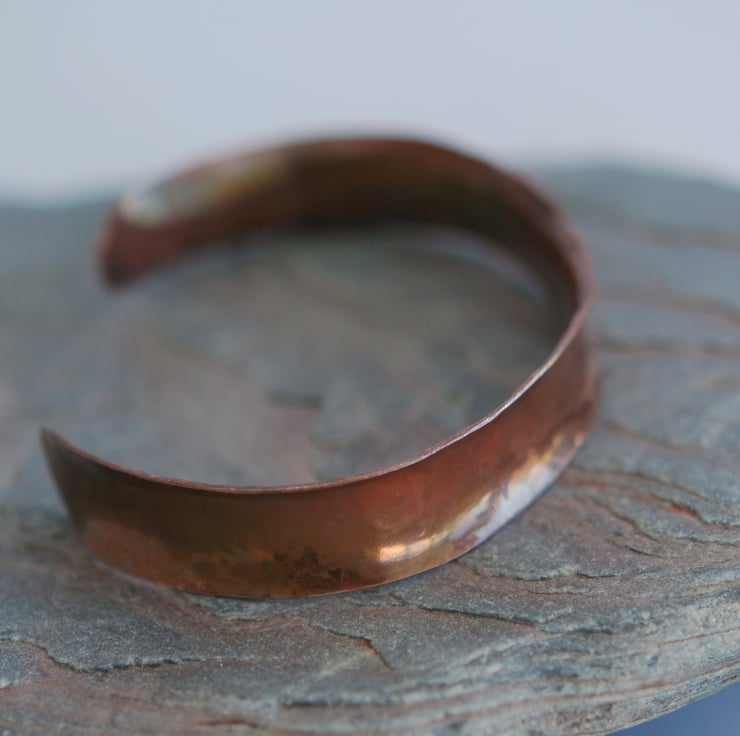 Copper Cuff Bangle, Anticlastic, Adjustable, Un... - Folksy