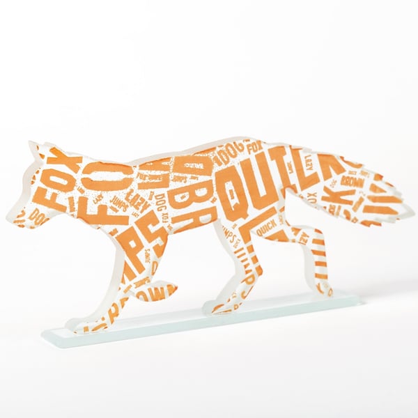 Pangram Fox Glass Sculpture - Folksy