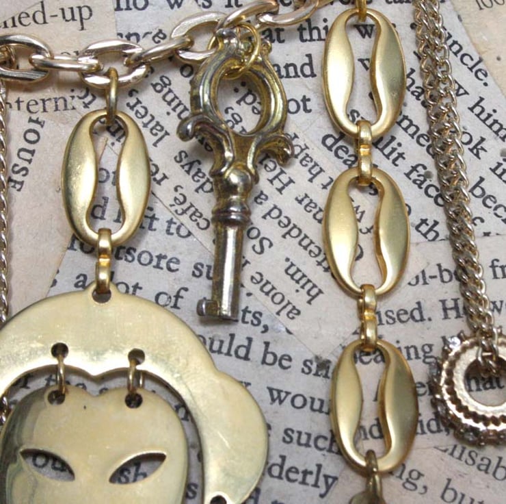 Statement Gold Tone Kitsch Punk Multi Charm But... - Folksy