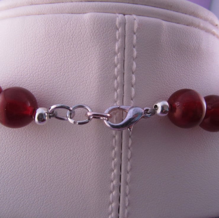 Red Pink Short Necklace - Folksy