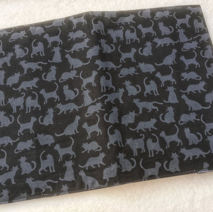 Cat Notebook Cover, Grey Cat, Fabric, A5, Stati... - Folksy