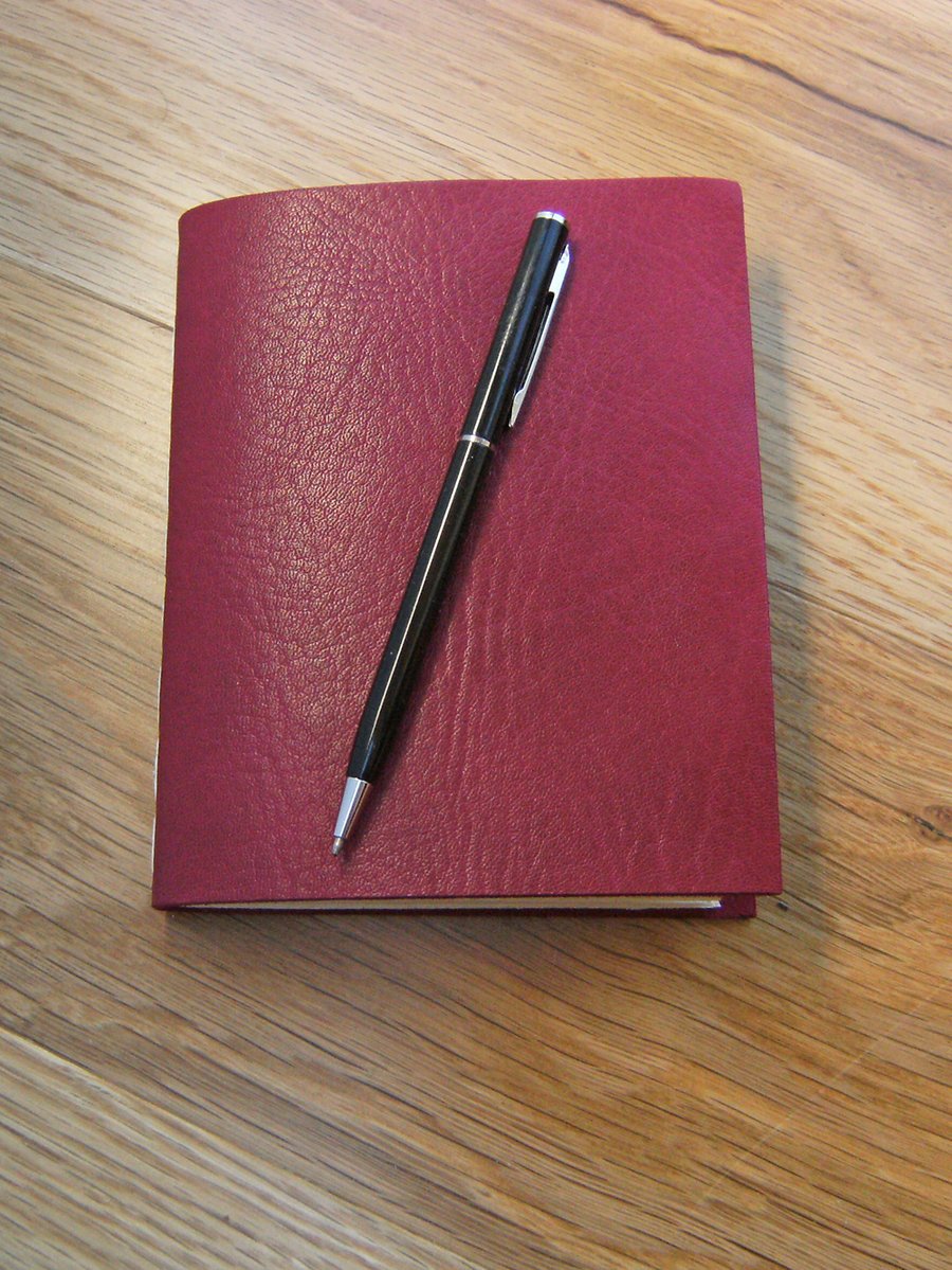 Red Leather Journal, Chapbook Notebook - Folksy