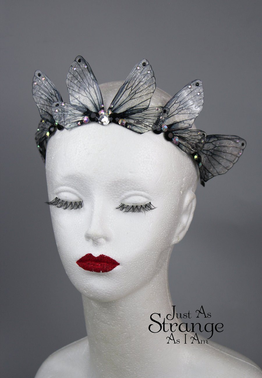 MADE TO ORDER - Stunning Gothic Black Sparkle H... - Folksy