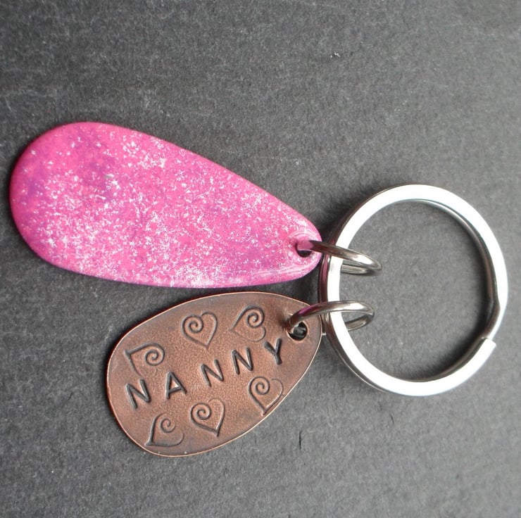 Nanny Copper Keyring Gift For Nan - Folksy