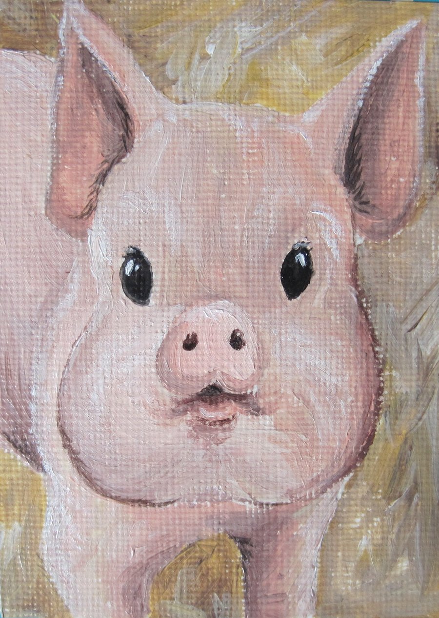 Pig ACEO - Folksy