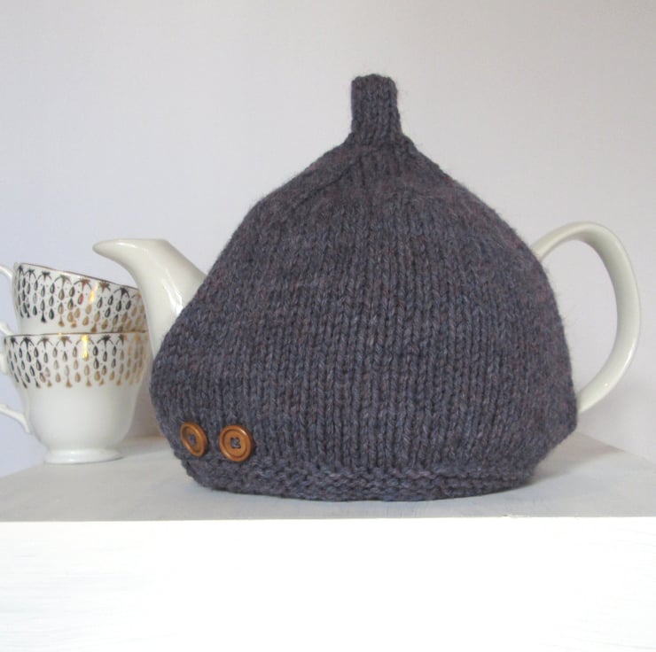 Tea Cosy in Grey Aran Wool - Folksy