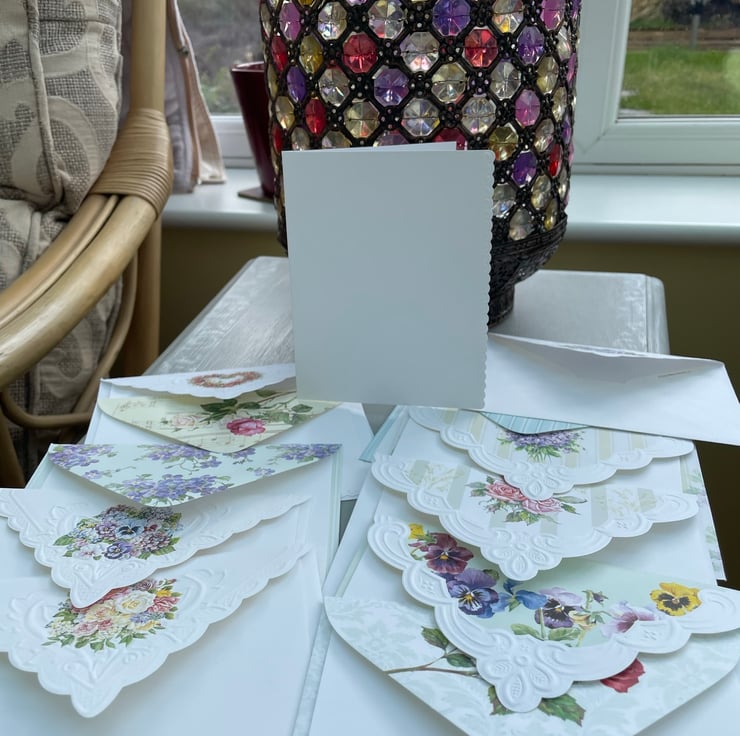 Set of 11 fancy card blanks and envelopes - Folksy