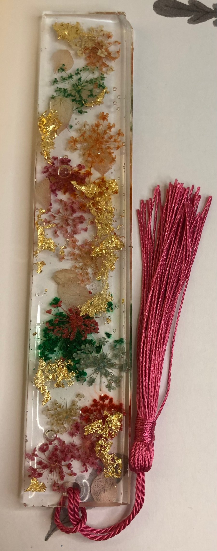 Multi Coloured Flower Resin Bookmark - Folksy