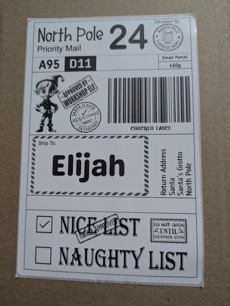 Custom Christmas North Pole Delivery Labels 4x6... - Folksy