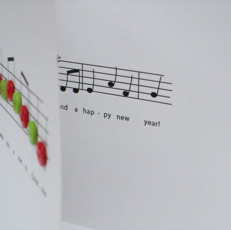 Pack of 4 Christmas Cards - Christmas Music Card - Folksy