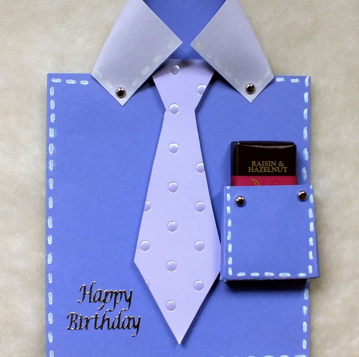 Handmade Birthday Shirt & Tie Card with Fre... - Folksy