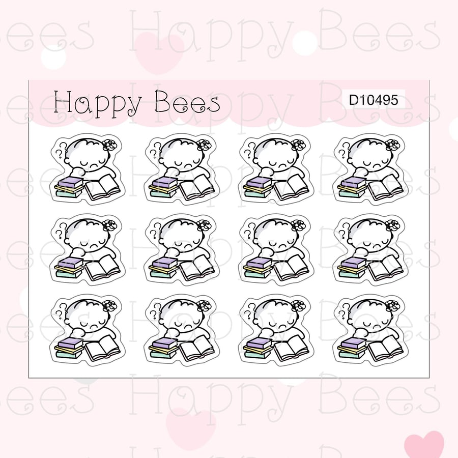 Anxiety at Study Doodles - Cute School Exam Str... - Folksy