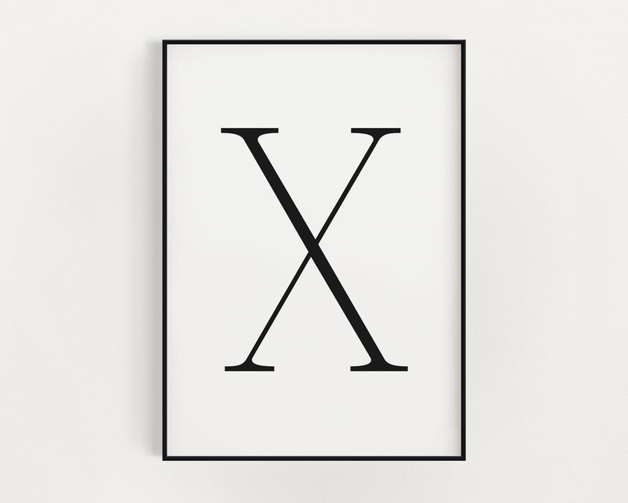 LETTER X PRINT, Minimalist Wall Art, Letter X P... - Folksy