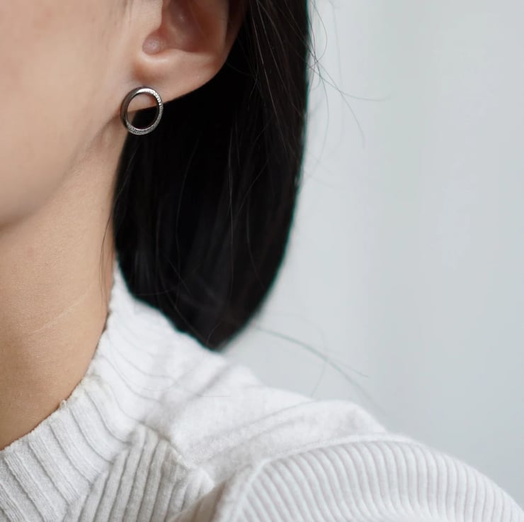 Crescent Moon Circle Earrings, Sterling Silver,... - Folksy