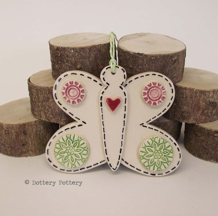 Pottery Butterfly Ceramic decoration. Illustrat... - Folksy
