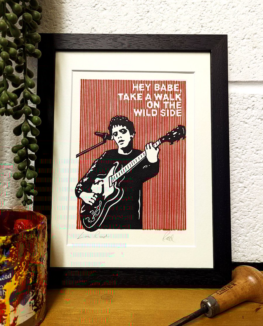 Lou Reed Original Lino Print - Folksy