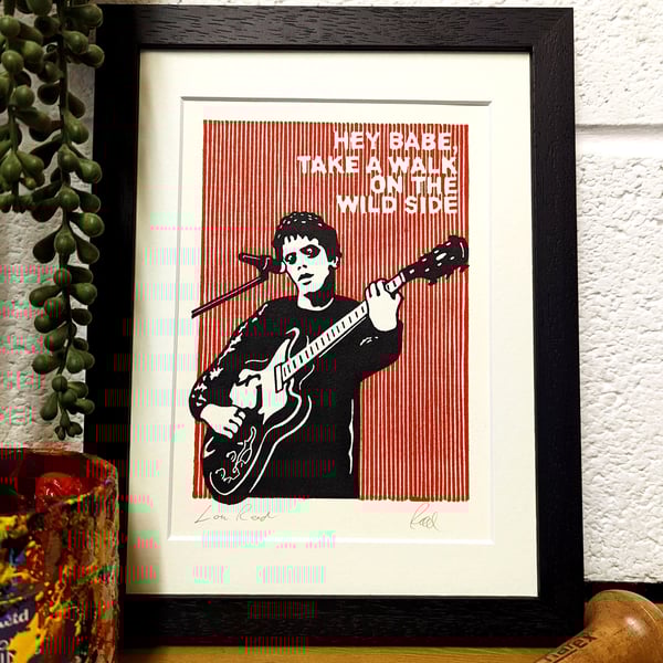 Lou Reed Original Lino Print - Folksy
