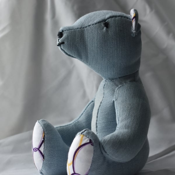 Denim Teddy Bear - Folksy