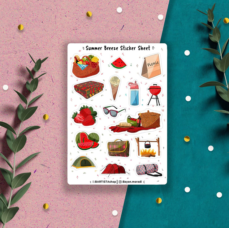 Summer sticker sheet , planner stickers , bulle... - Folksy