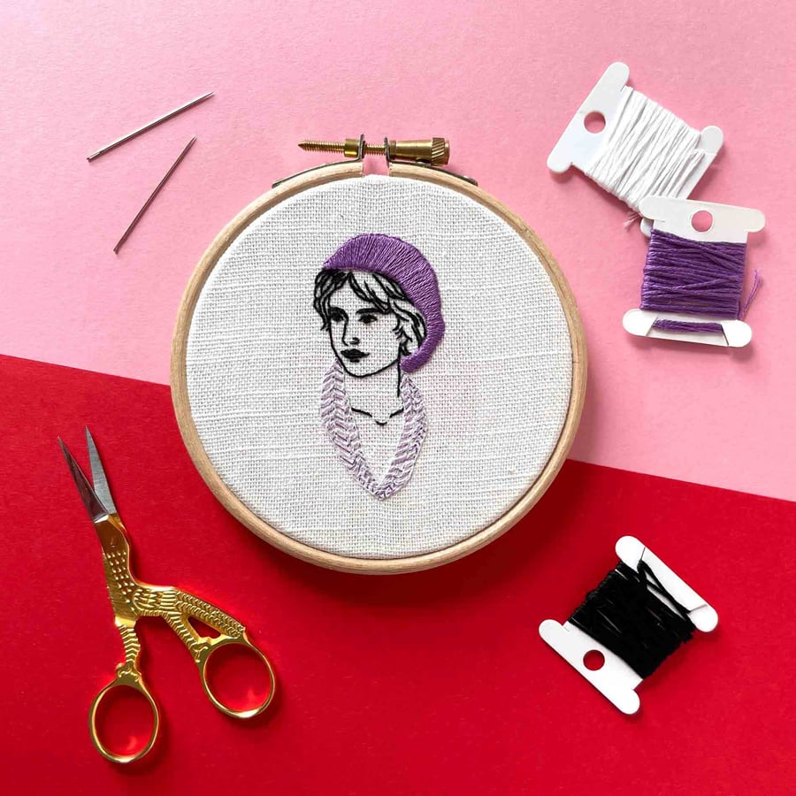 4" Mary Wollstonecraft Embroidery Beginner... - Folksy