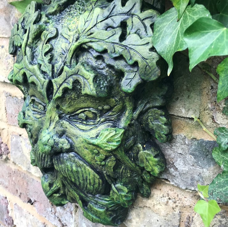 The Colonel Green Man Plaque plus Free Pocket G... - Folksy