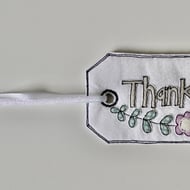 'Thank you' Number 1 - Handmade Fabric Gift Tag - Folksy