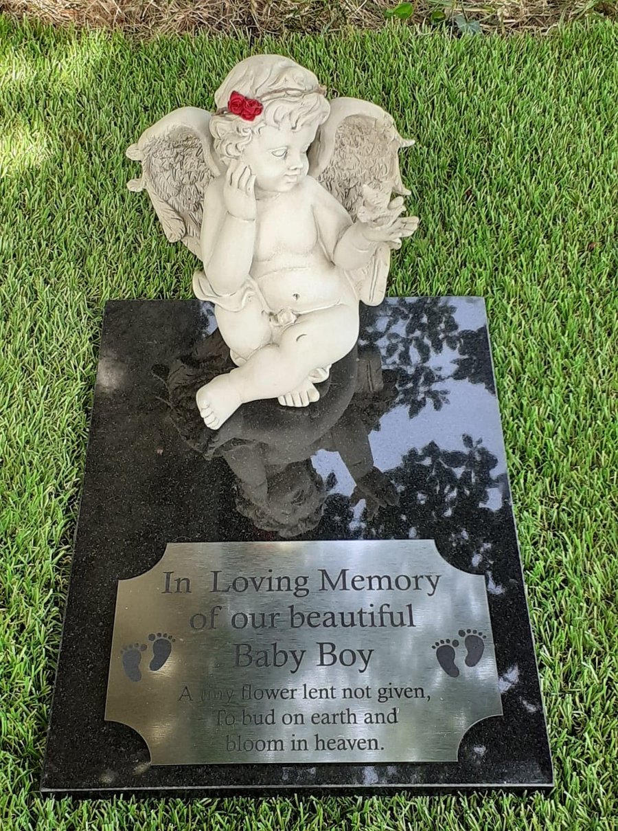 Granite memorial baby stone FLAT Grave Marker ... - Folksy