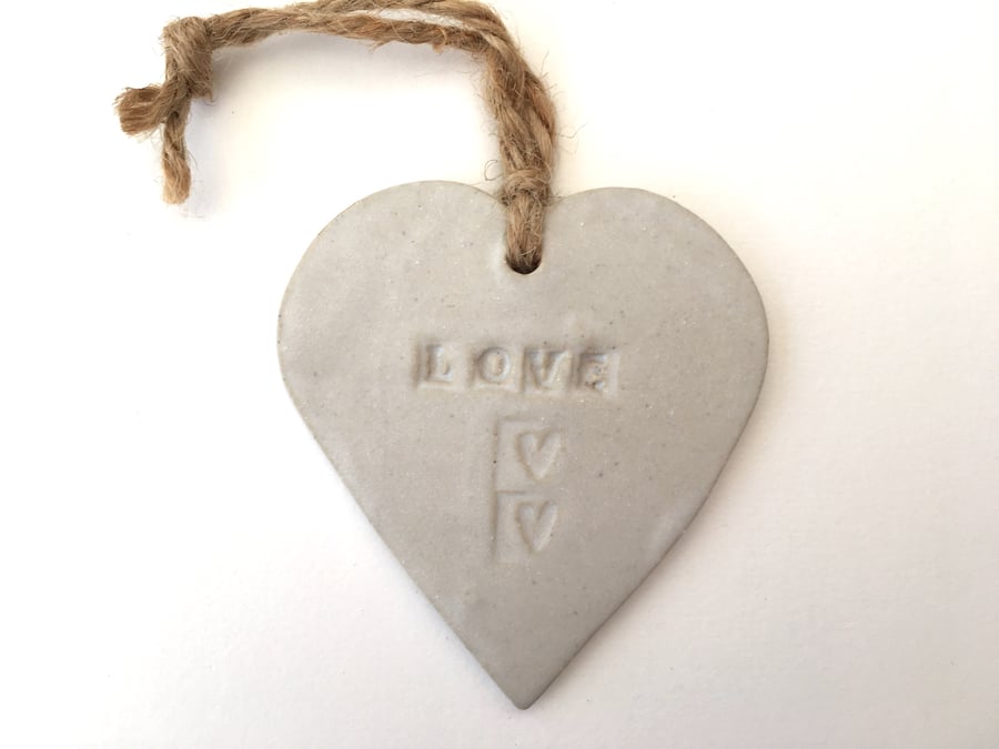 Loveheart hanger, ceramic lovehearts, gift idea... - Folksy