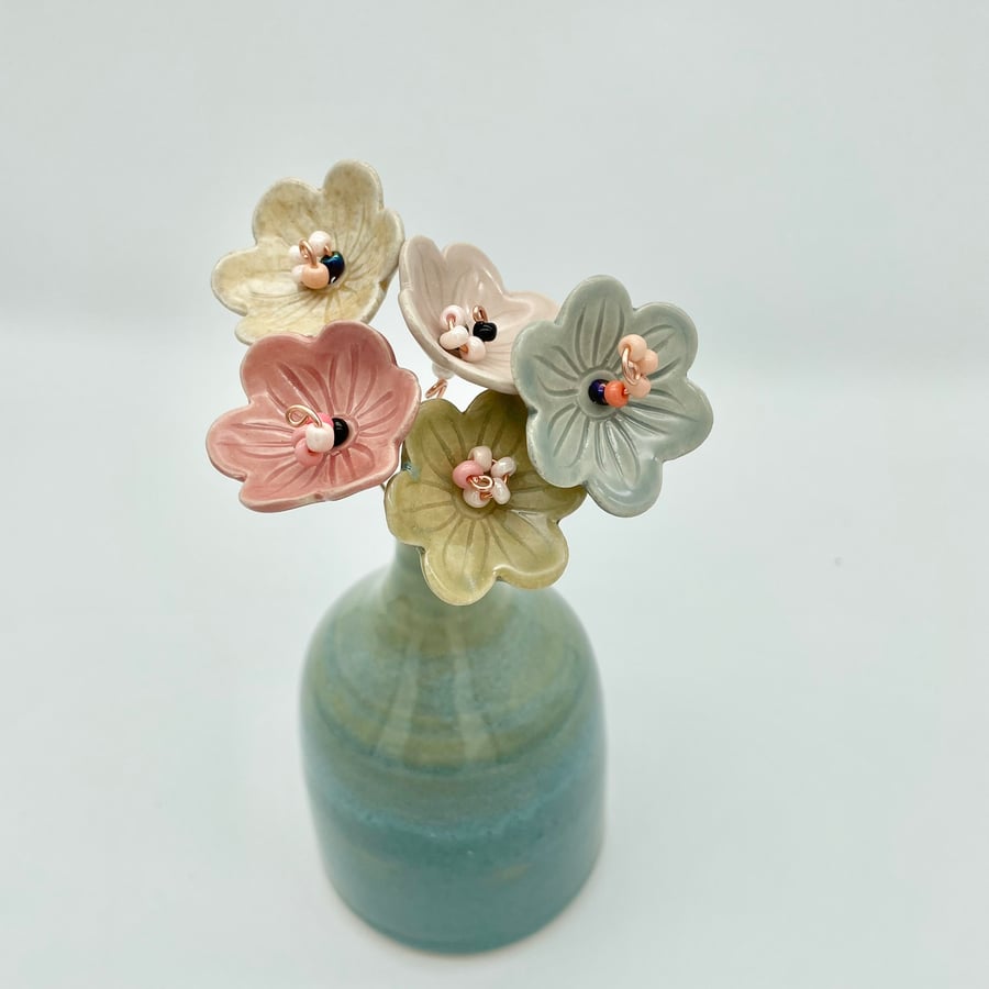 Handmade Ceramic Flower - Pastel - Birthday, An... - Folksy