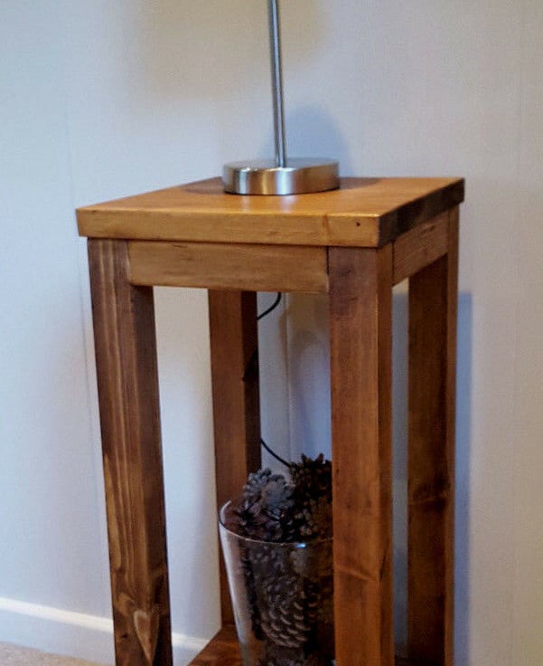 Solid Wood Tall Classic Lamp Telephone Side Tab... - Folksy