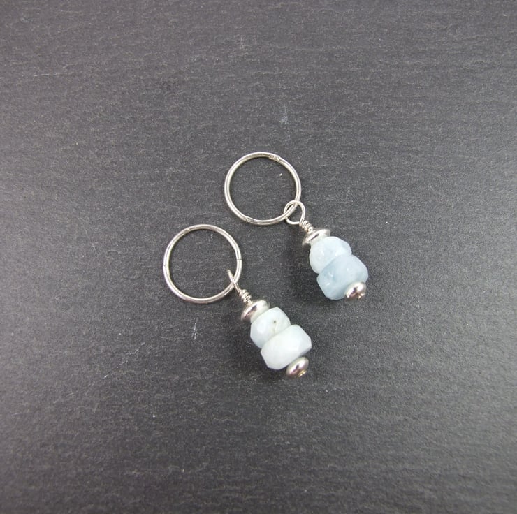 Sterling Silver Earrings Pale Blue Amazonite - Folksy