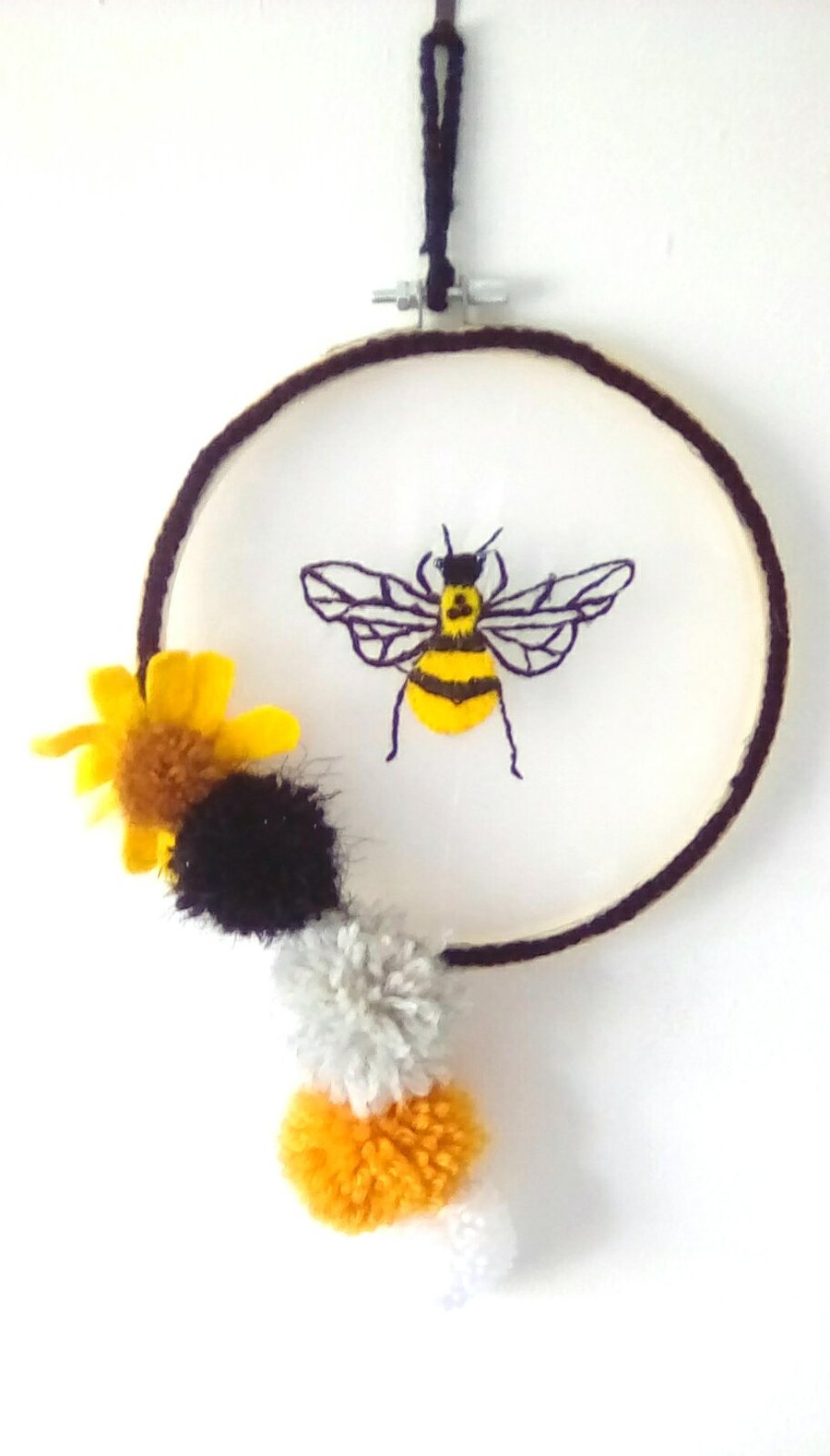 Bumble Bee Embroidery, Bee Decor, Bumble Bee Ha... - Folksy