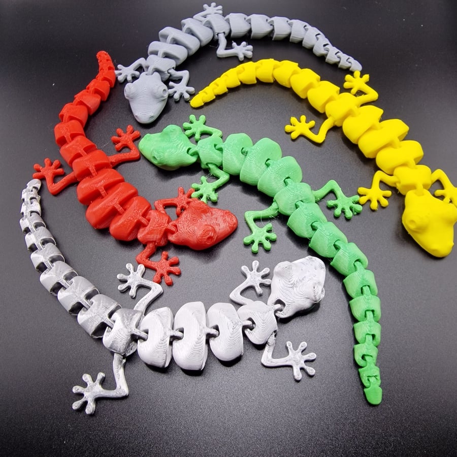 3D Printed - Articulated Lizard, Sensory Fidget... - Folksy